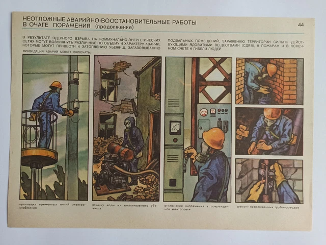 MILITARY POSTER, NUCLEAR War, Radiation protection, Soviet Vintage ...