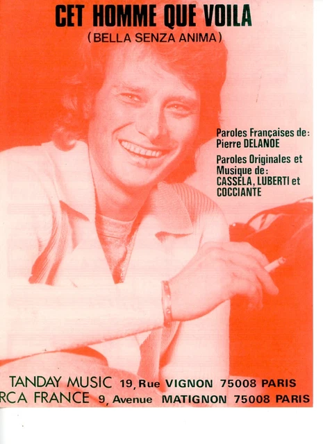 Johnny Hallyday Partition Cette Homme Que Voila R Re Eur 9 00