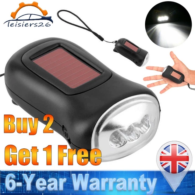 WIND UP LED Torch Rechargeable Hand Crank Super Bright Emergency ...