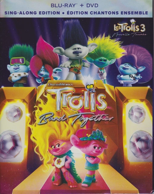 DREAMWORKS TROLLS 3 BAND TOGETHER BLURAY & DVD SET with Justin ...