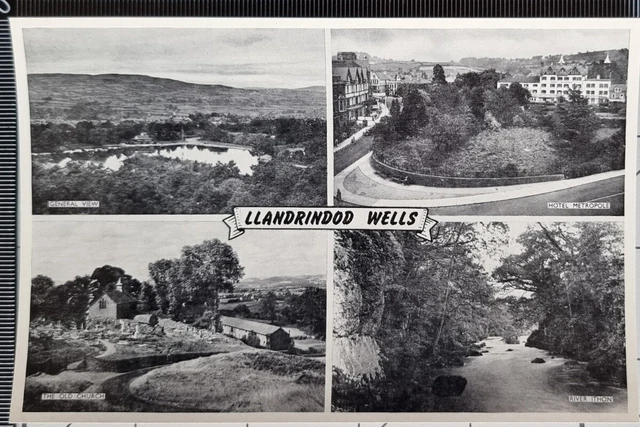 ANCIENNE CARTE POSTALE Llandrindod Wells Metropole Vieux Église Rivière ...