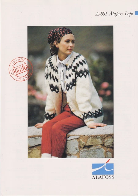 ORIGINAL VINTAGE ALAFOSS Lopi Icelandic knitting pattern A-831 - Lady's ...