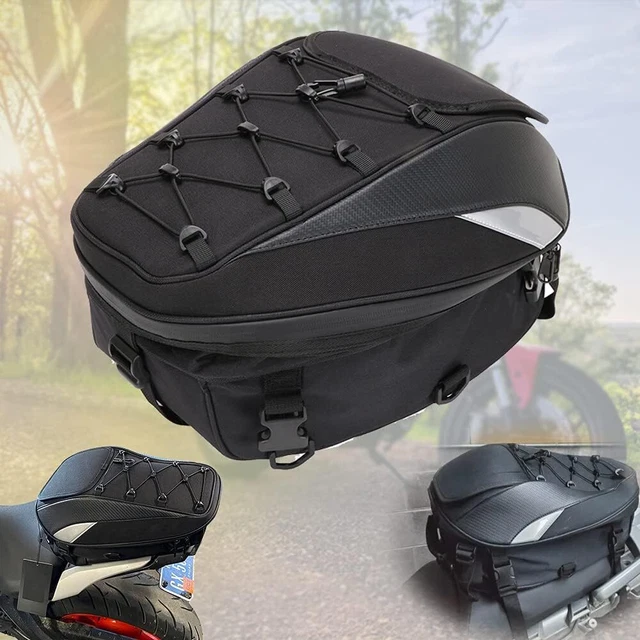 MOTORCYCLE REAR SEAT Tail Bag Luggage Storage Backpack Shoulder Bag ...