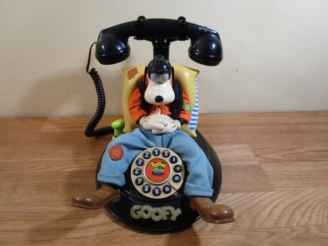 DISNEY TELEMANIA GOOFY Animated Talking Landline Corded Phone. Vintage ...