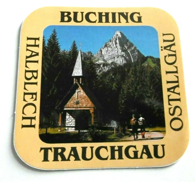 SOUVENIR-AUFKLEBER BUCHING TRAUCHGAU Halblech Ostallgäu Schwaben Bayern ...