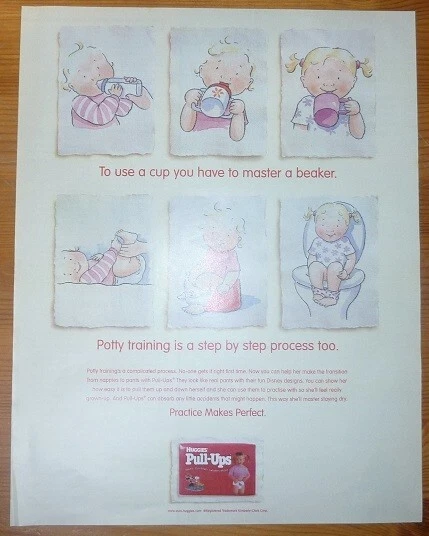 1999 VINTAGE LARGE Ad Huggies Pull Ups £7.55 - PicClick UK