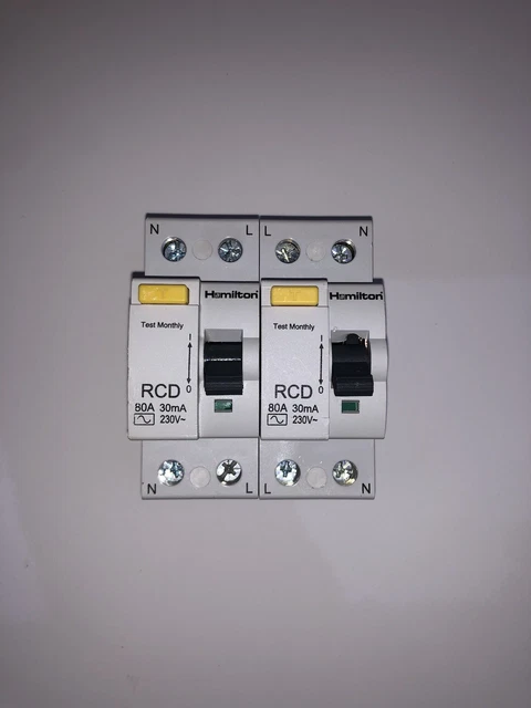 HAMILTON RCD 80A 30ma Set Split Load £26.16 - PicClick UK