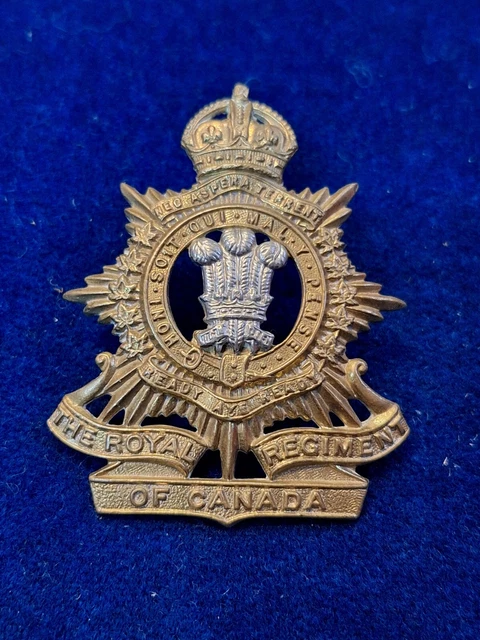 ROYAL REGIMENT OF Canada Cap Badge In Bi Metal On Lugs Kings Crown ...