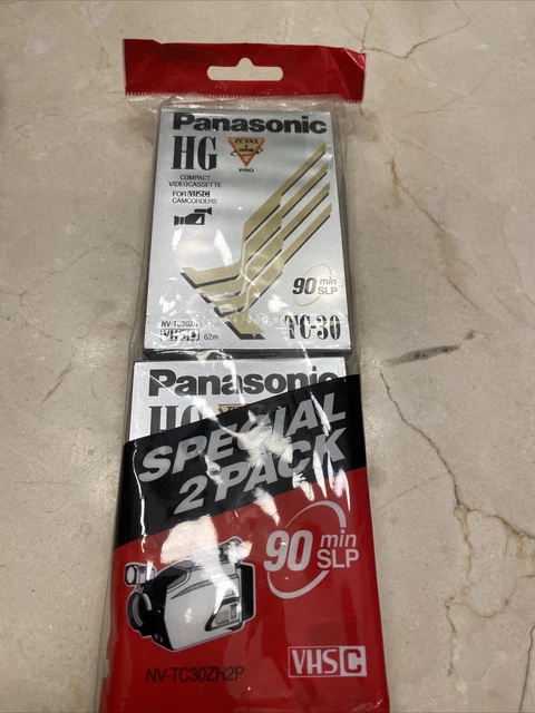 ((2)NEW PANASONIC HG 90 min SLP TC-30 VHS C Blank Cassette Tapes ...