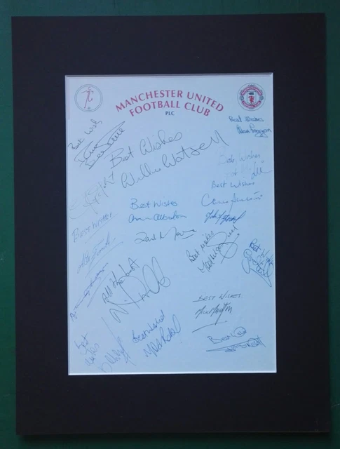 1970S 1980S MANCHESTER UNITED PLAYERS SIGNED DISPLAY x 18 AUTOGRAPH ...