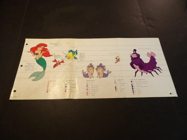 DISNEY'S LITTLE MERMAID - Character Color Guide 1992 $61.15 - PicClick AU