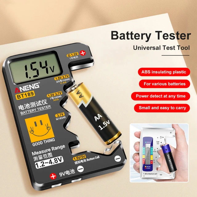 PORTABLE BATTERY TESTER LCD Digital Display for D N C AAA Button Cell ...