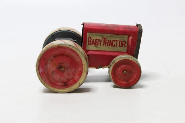 RARE FIND FRICTION Tinplate BABY TRACTOR by Animate Toy Co prewar c ...