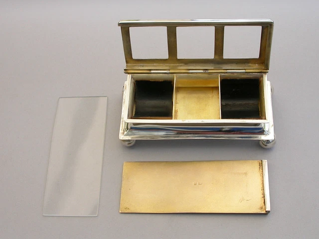 VICTORIAN TRIPLE STAMP Box. Sliding Compartment. By George Unite ...