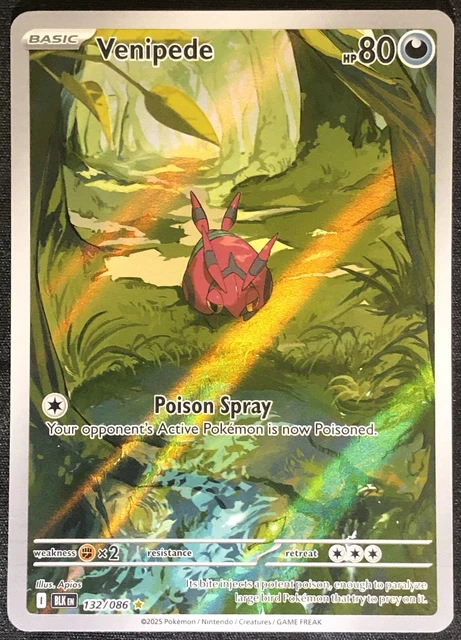 2025 POKEMON SCARLET & Violet Black Bolt Venipede Illustration Rare 132 ...