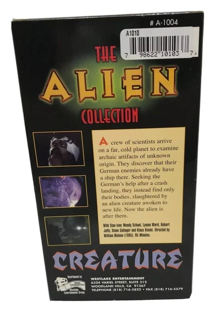 RARE VHS THE Alien Collection CREATURE Klaus Kinski Alien Horror Monster EUR 15,31 - PicClick DE