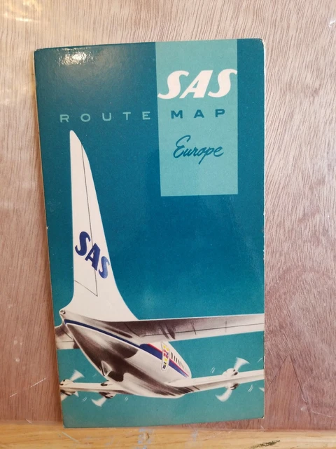 1956 SAS ROUTE map of Europe/Scandinavian Airlines System EUR 10,99 ...