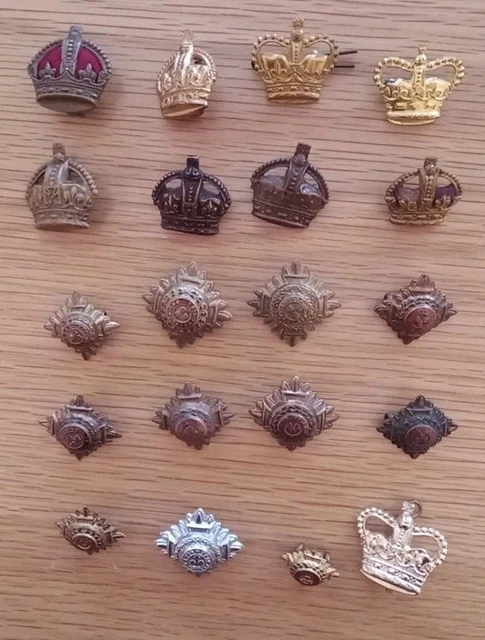 BRITISH ARMY OFFICER'S Rank Badges Crowns & Stars WW2 £8.00 - PicClick UK