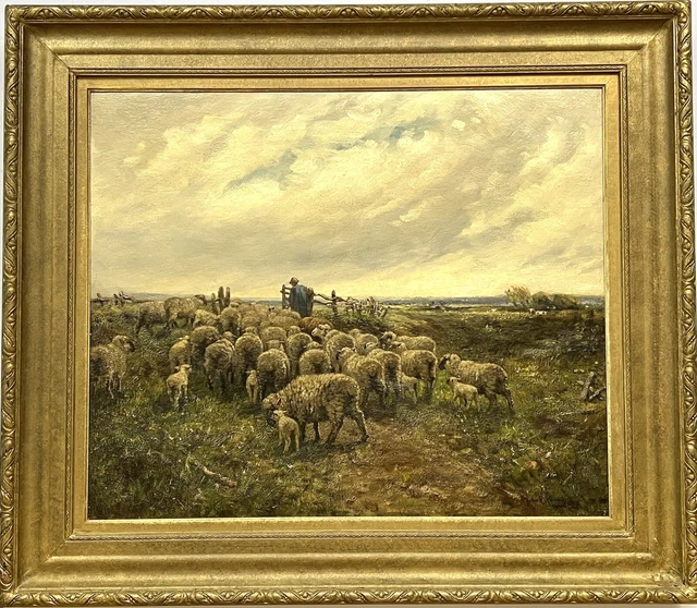 JOHN RABONE HARVEY large Antique 19TH CENTURY OIL PAINTING ON CANVAS ...