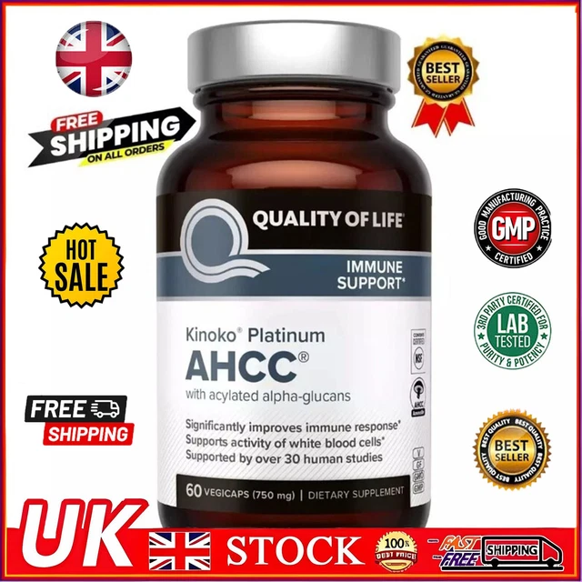 KINOKO PLATINUM AHCC® - Immune Support Supplement - 60 Vegicaps (750mg) £12.99 - PicClick UK