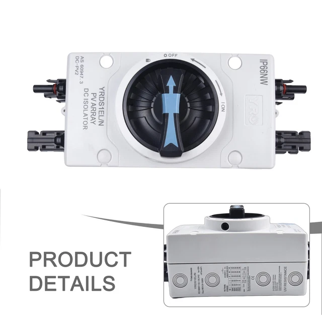 SOLAR PV DC Disconnect Switch Main Switch 32A /1000VDC 4P IP66 For 2 ...