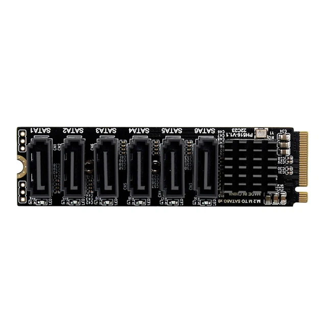 ASM1166 M.2 PCIE 3.0 M-key NVME to 6 Ports SATA 3.0 Expansion Card ...