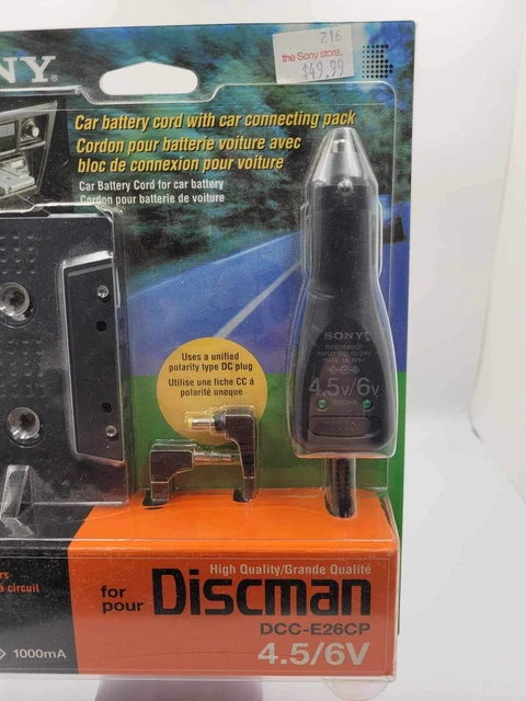 SONY CD WALKMAN Car Connecting Kit Battery Cord Cassette Adapter (DCC ...
