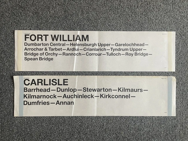 BR RAILWAY 1980/90S carriage labels x2 Carlisle & Fort William £2.95 ...