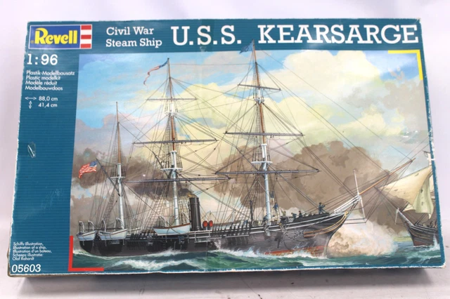 REVELL USS KEARSARGE 1/96 Scale Model Kit Civil War Steam Ship 05603 ...