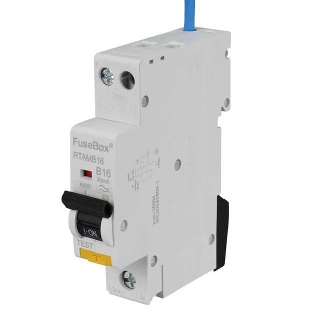 FUSEBOX RTAMB16 MINI RCBO DOUBLE POLE Circuit Breaker 16A B Curve 30mA Type A £17.39 - PicClick UK