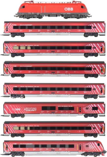 ROCO H0 7ER-SET Wagons aus Railjet-Reihe mit Piko 1116 227-8 E-Lok ...