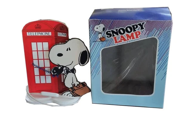 LAMPADA ABAT JOUR da tavolo snoopy dog phone vecchia lampada made in ...