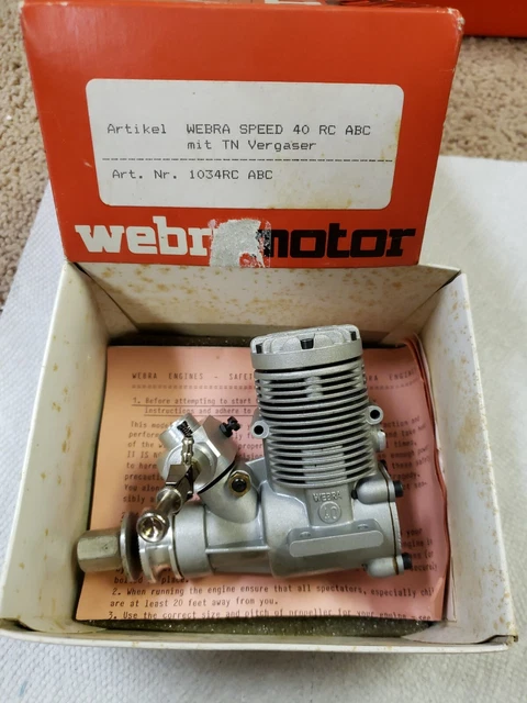 MOTORE WEBRA - velocità Webra 40 RC ABC - NUOVO CON SCATOLA - n. 1034RC ...