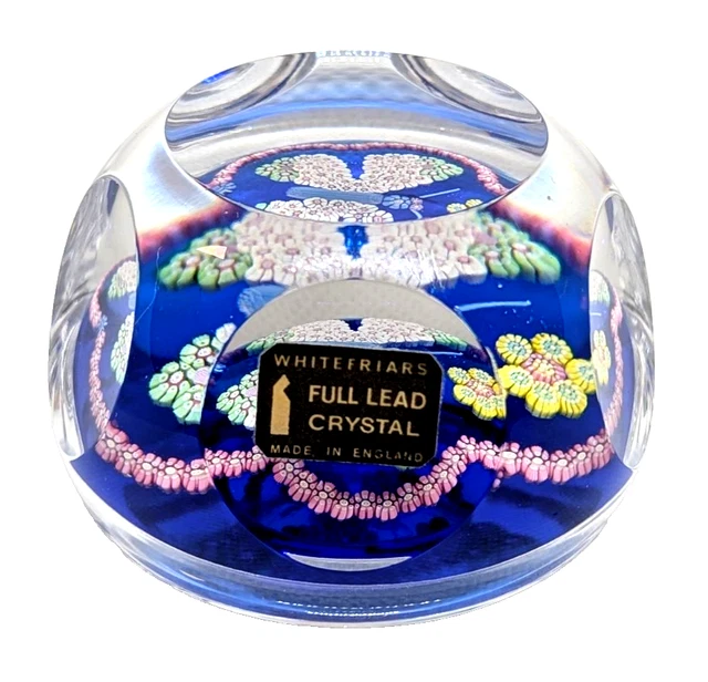 WHITEFRIARS FULL LEAD Crystal Millefiori Paperweight Clichy Rose ...
