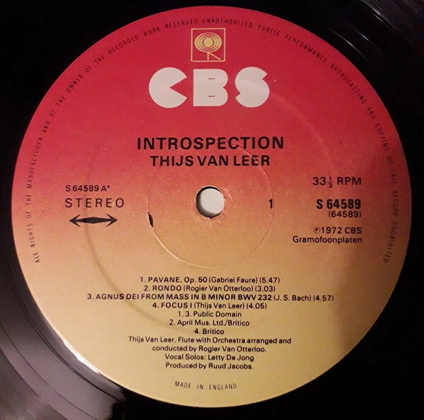 THIJS VAN LEER - Introspection - Used Vinyl Record - J16290z EUR 16,03 ...