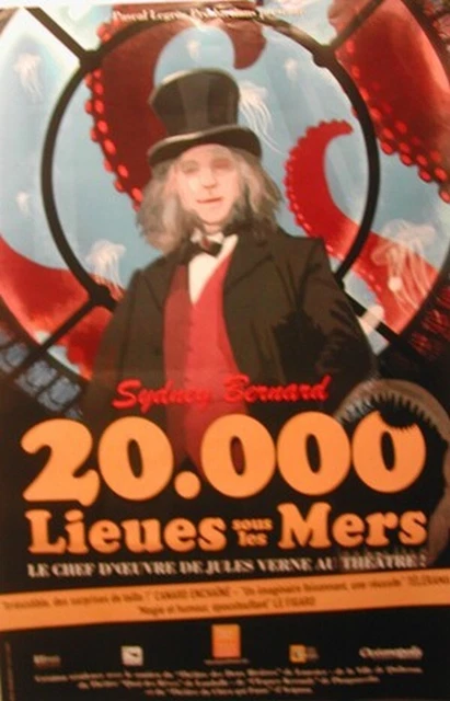 20,000 LIEUES SOUS Les Mers Sydney Bernard 80x120cm Affiche de Concert ...