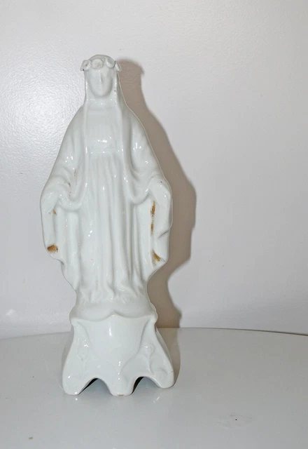 STATUETTE ANCIENNE DU XIXe siècle en porcelaine de La Sainte Vierge ...