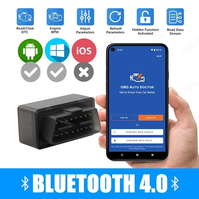 BLUETOOTH OBD2 CAR Scanner ELM327 V1.5 Android Torque & OBD Auto ...