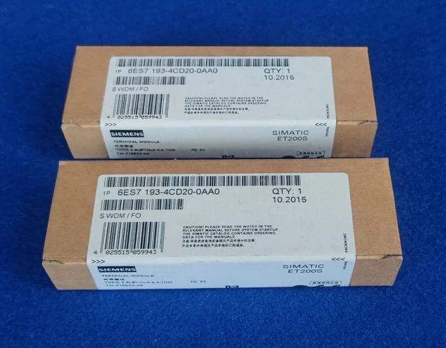SIEMENS SIMATIC ET 200S Terminal Module 2 X 6ES7 193-4CD20-0AA0 Sans ...