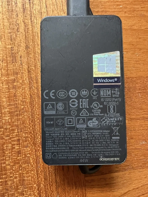 Microsoft Surface 65w Power Supply Black £804 Picclick Uk 6824