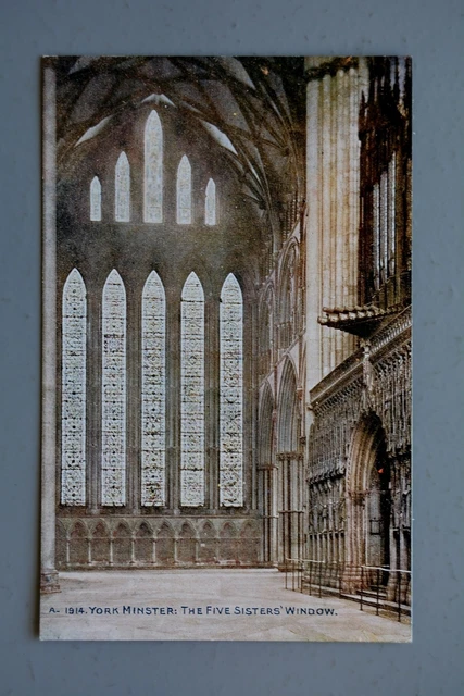 R&L POSTCARD: YORK Minster Stained Glass Five Sisters Window ...