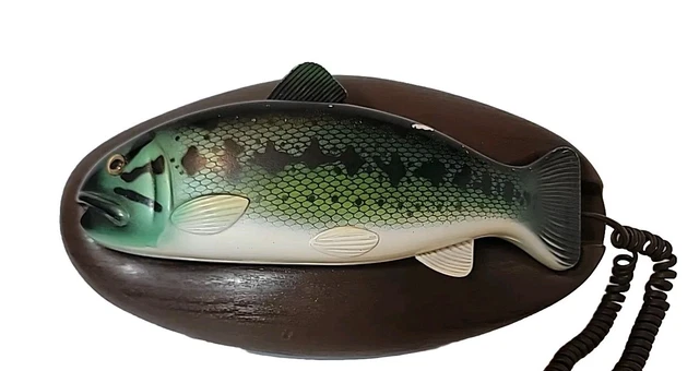 VINTAGE FISH PHONE Trout Landline Mancave Fishing Telephone Cabin Core ...