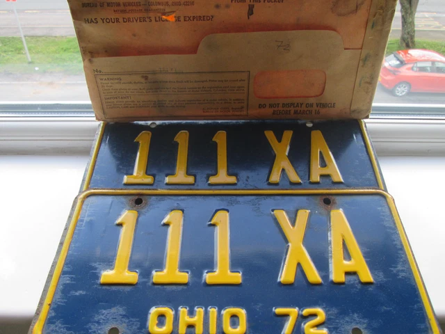 VINTAGE PAIR Of American License Plates With Mailer From Ohio £17.35 ...