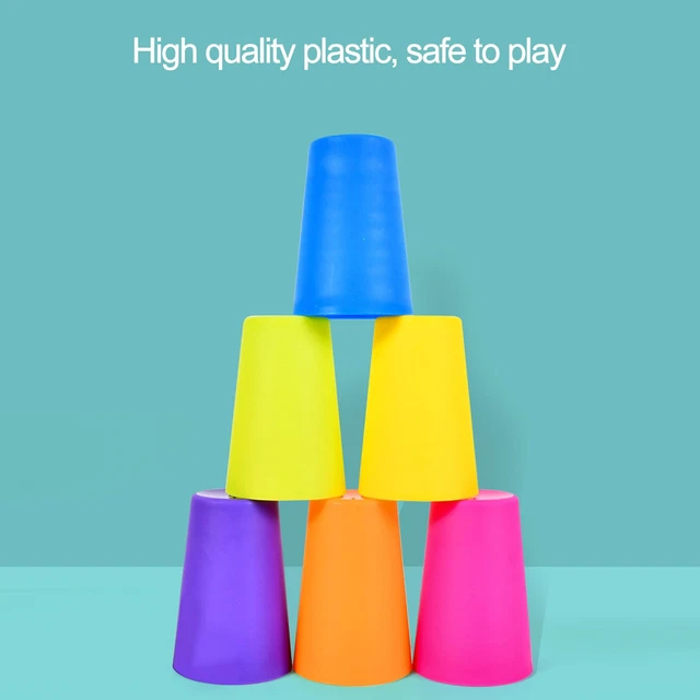 STACKING CUPS GAME Set Picture Cards Stack Cups Early Educational Baby ...