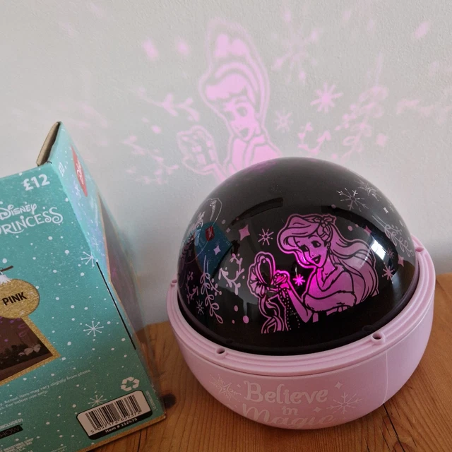 DISNEY PRINCESS CHRISTMAS Projector Projection Light Up Pink Purple ...