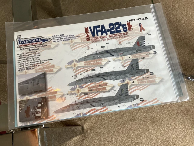 TWO BOBS DECALS 1:48 F/A-18C Hornet VFA-22 FIGHTING REDCOCKS £25.00 ...