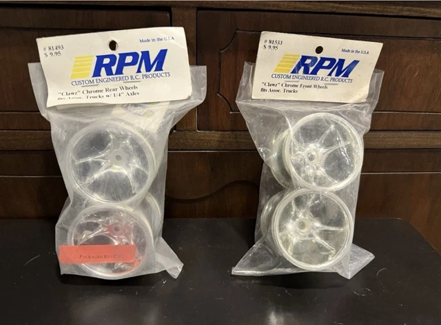 2.2 RPM CLAWZ Chrome Wheels Complete Set FT & RR Associated RC10GT RC10 ...