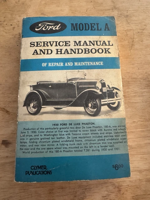 FORD MODEL A Service Manual and Handbook Repair Maintenance Floyd ...