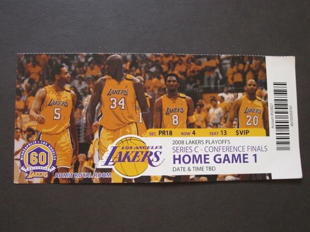 2008 LAKERS VS Spurs NBA Conf Finals Game 1 Billet Complet Kobe Bryant ...
