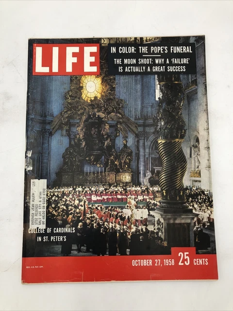 1958 LIFE MAGAZINE, October 27th "In Color: The Pope's Funeral" "The ...